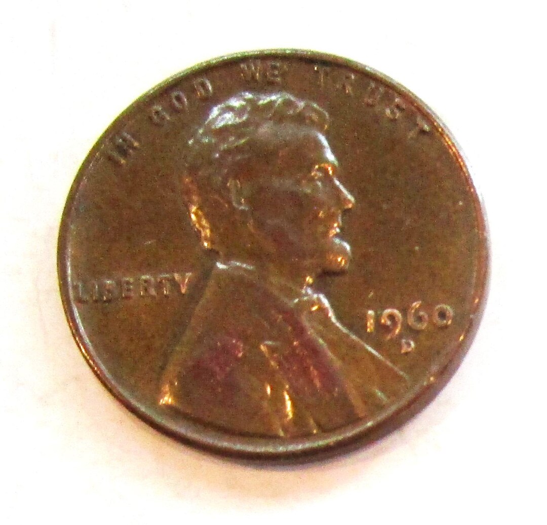 Vintage 1960D Small Date Lincoln Memorial Penny Copper One Cent Penny ...