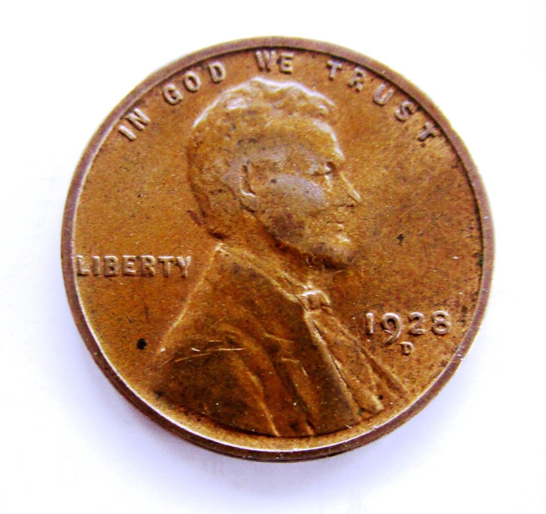 Vintage 1928-D Lincoln Penny Copper Wheat One Cent Penny Full Date ...