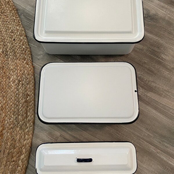 White Enamelware - Etsy