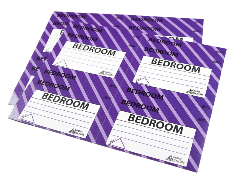 4 Bedroom Moving Labels: Printable Moving Labels, Color Coded and ...