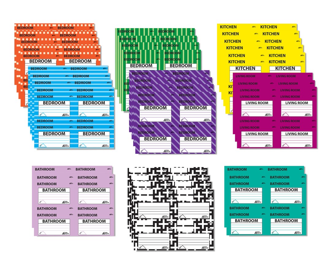 4 Bedroom Moving Labels: Color Coded and Perfect for Labeling Boxes ...
