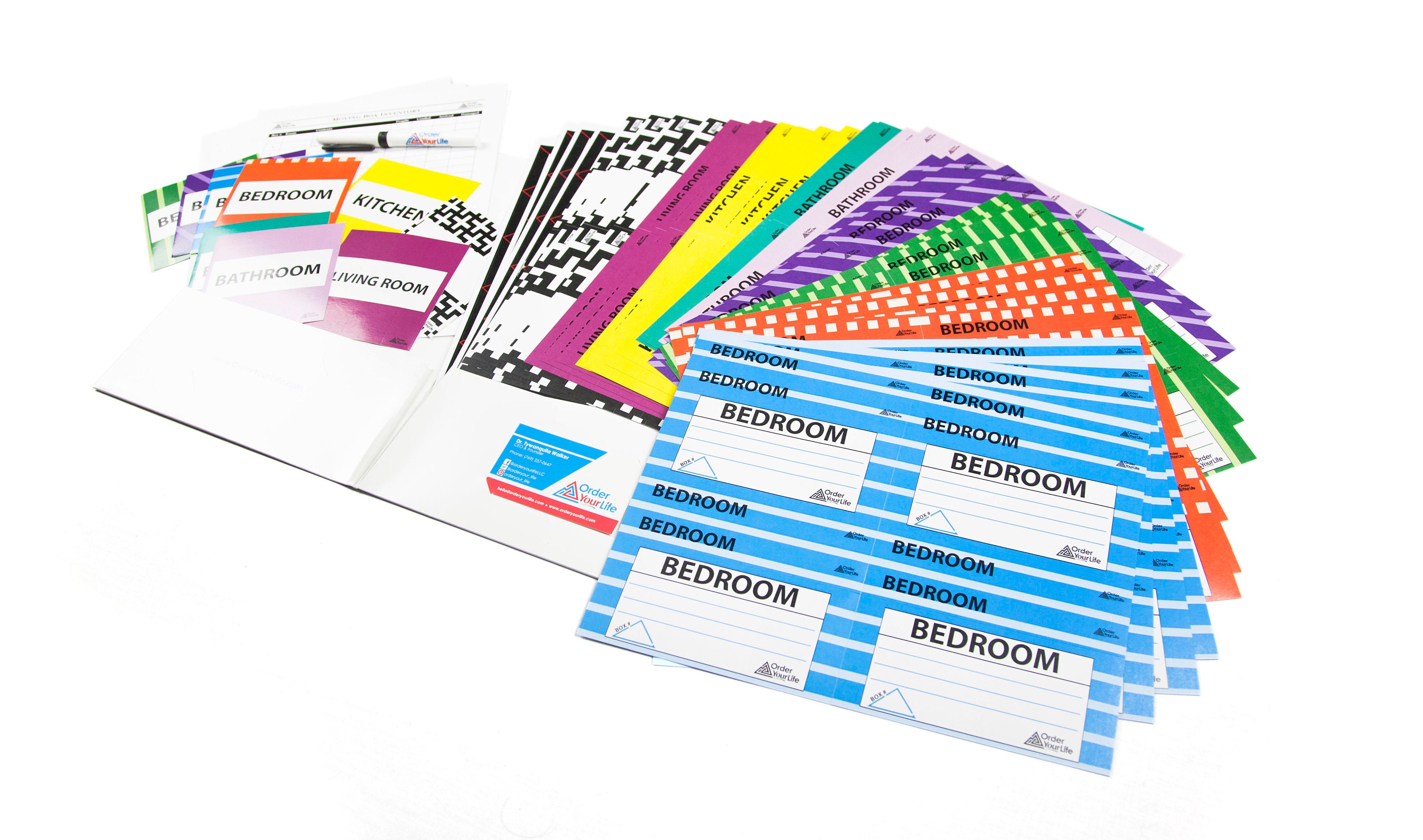 4 Bedroom Moving Kit: Moving Labels, Color Coded and Perfect for ...