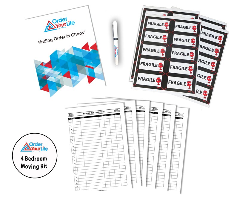 4 Bedroom Moving Kit: Moving Labels, Color Coded and Perfect for ...