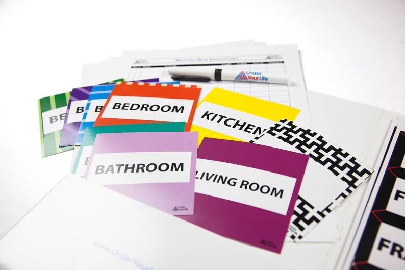 4 Bedroom Moving Kit: Moving Labels, Color Coded and Perfect for ...