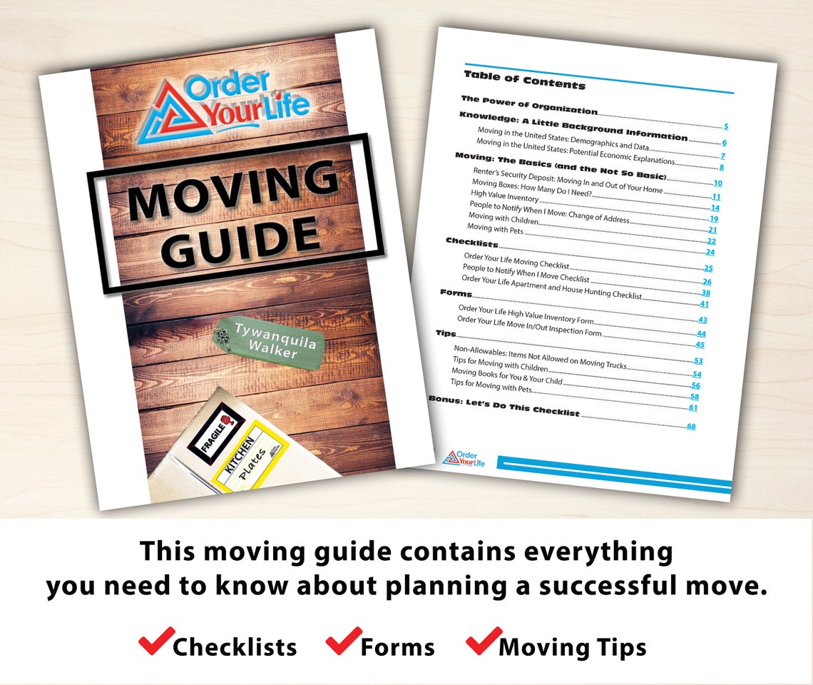 Order Your Life Moving Guide: Printable Moving Guide and Workbook With ...