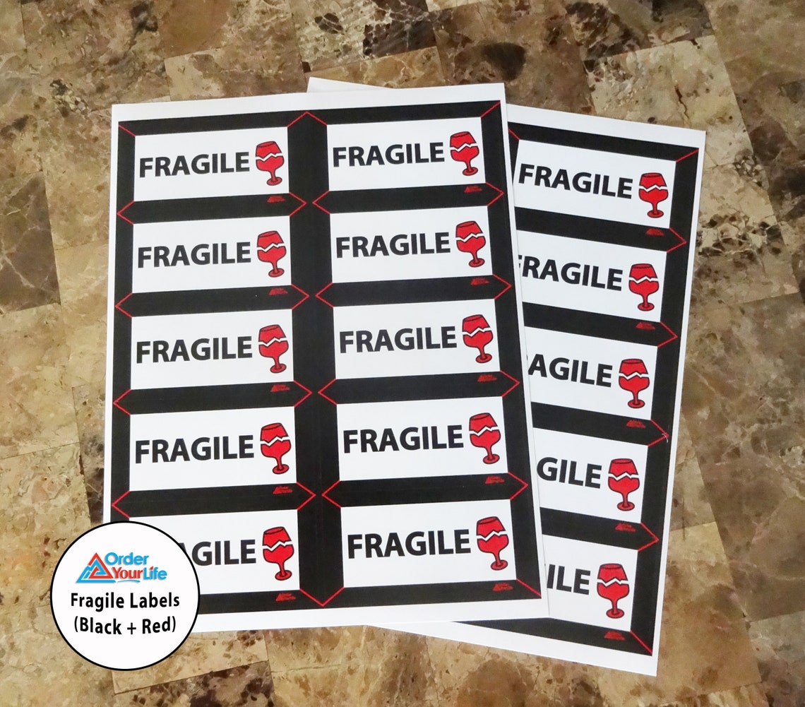 Fragile Sticker: Printable Color Coded Moving Box Label and Shipping ...