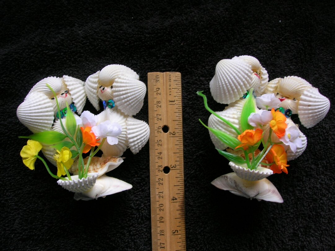 SET of 2 Seashell Poodle Dog Figurines - Etsy
