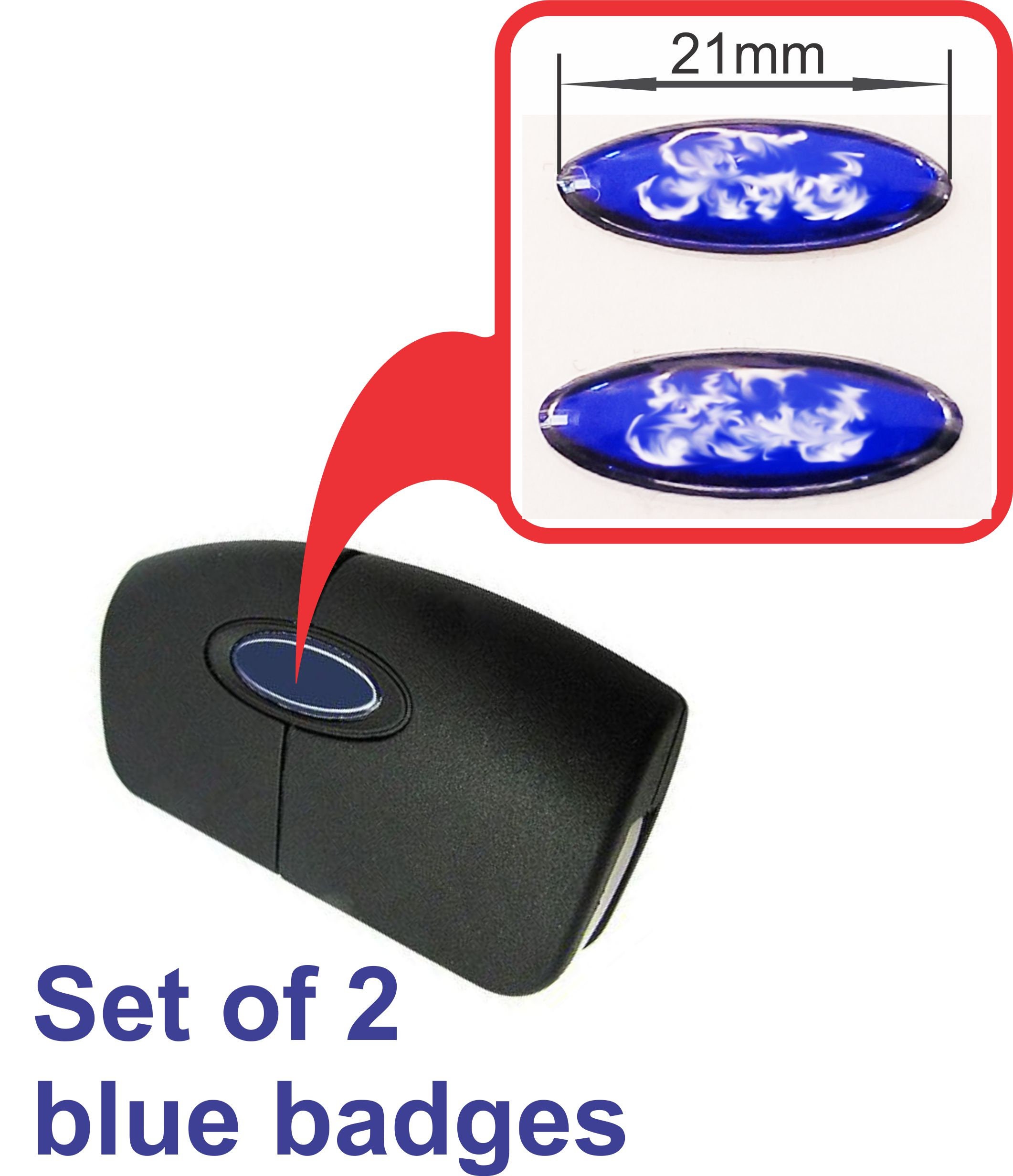 Ford Key Fob Badge Sticker Logo Emblem 3D Domed Sticker Badge Self ...