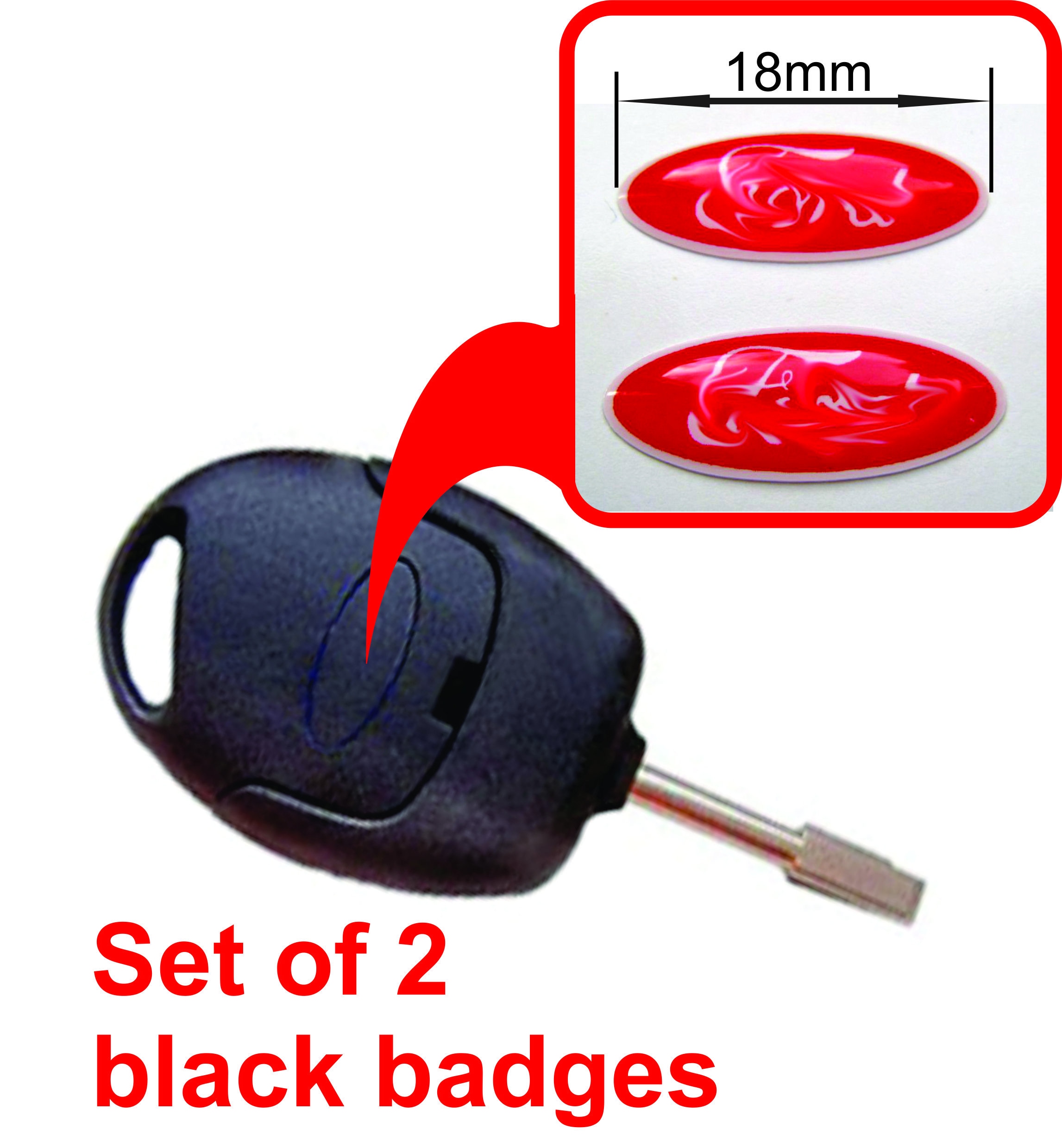 Ford Key Fob Badge Sticker Logo Emblem 3D Domed Sticker Badge Self ...