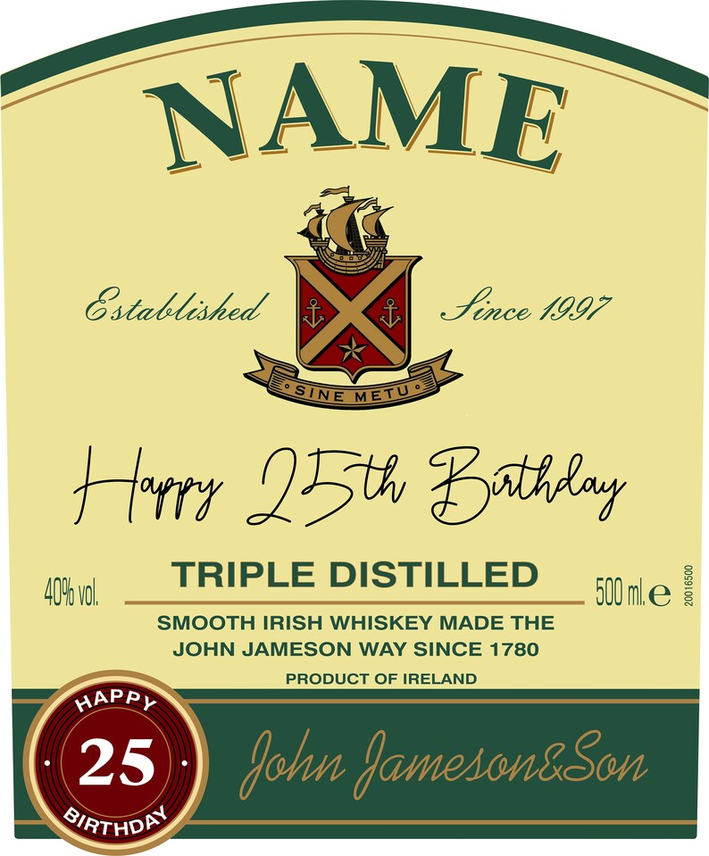 Digital Download Jameson Whiskey 200ml, 500ml, 700ml, 1000ml Bottle ...