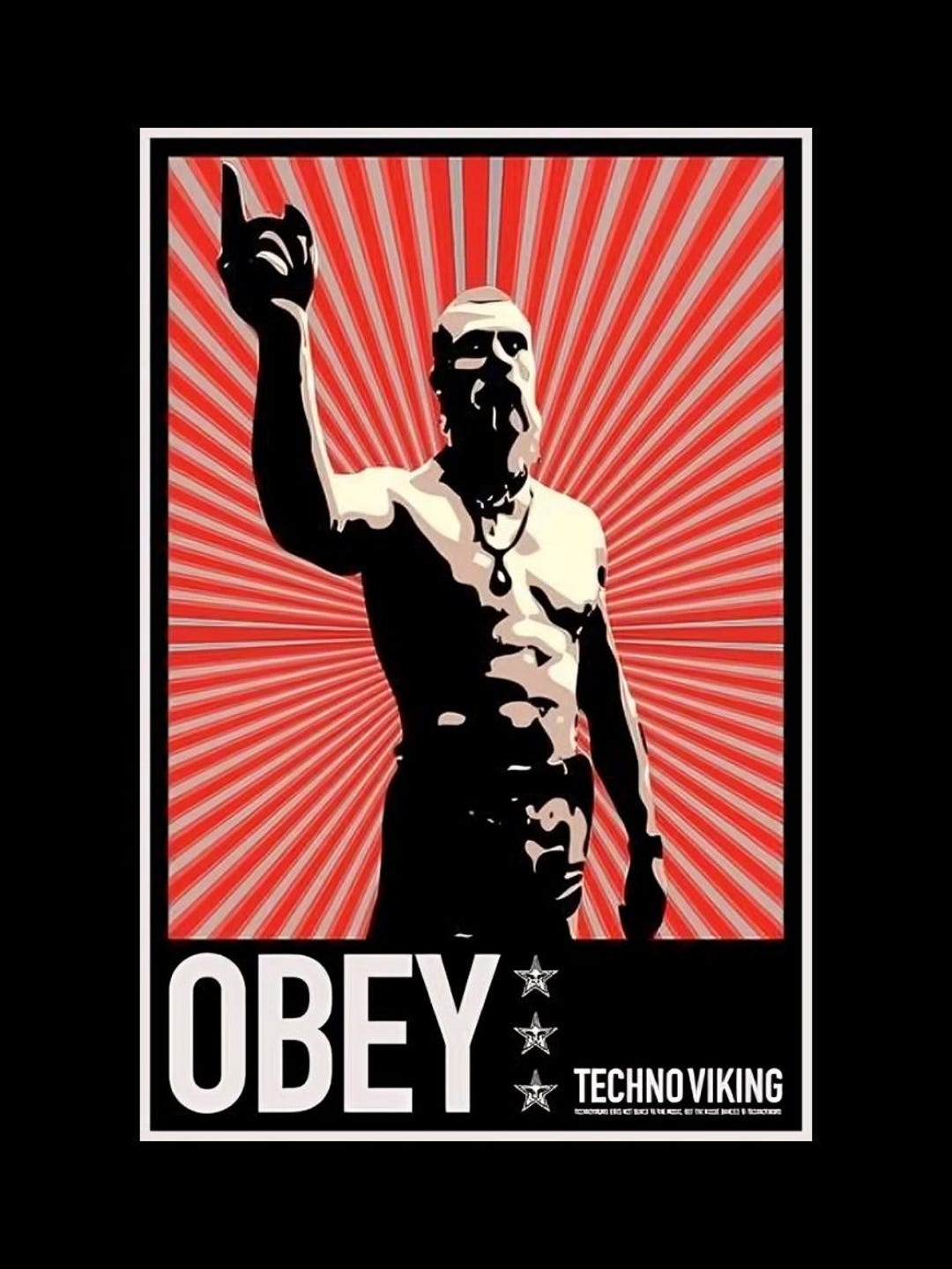 Obey Techno Viking Sticker - Funny Vinyl - Etsy