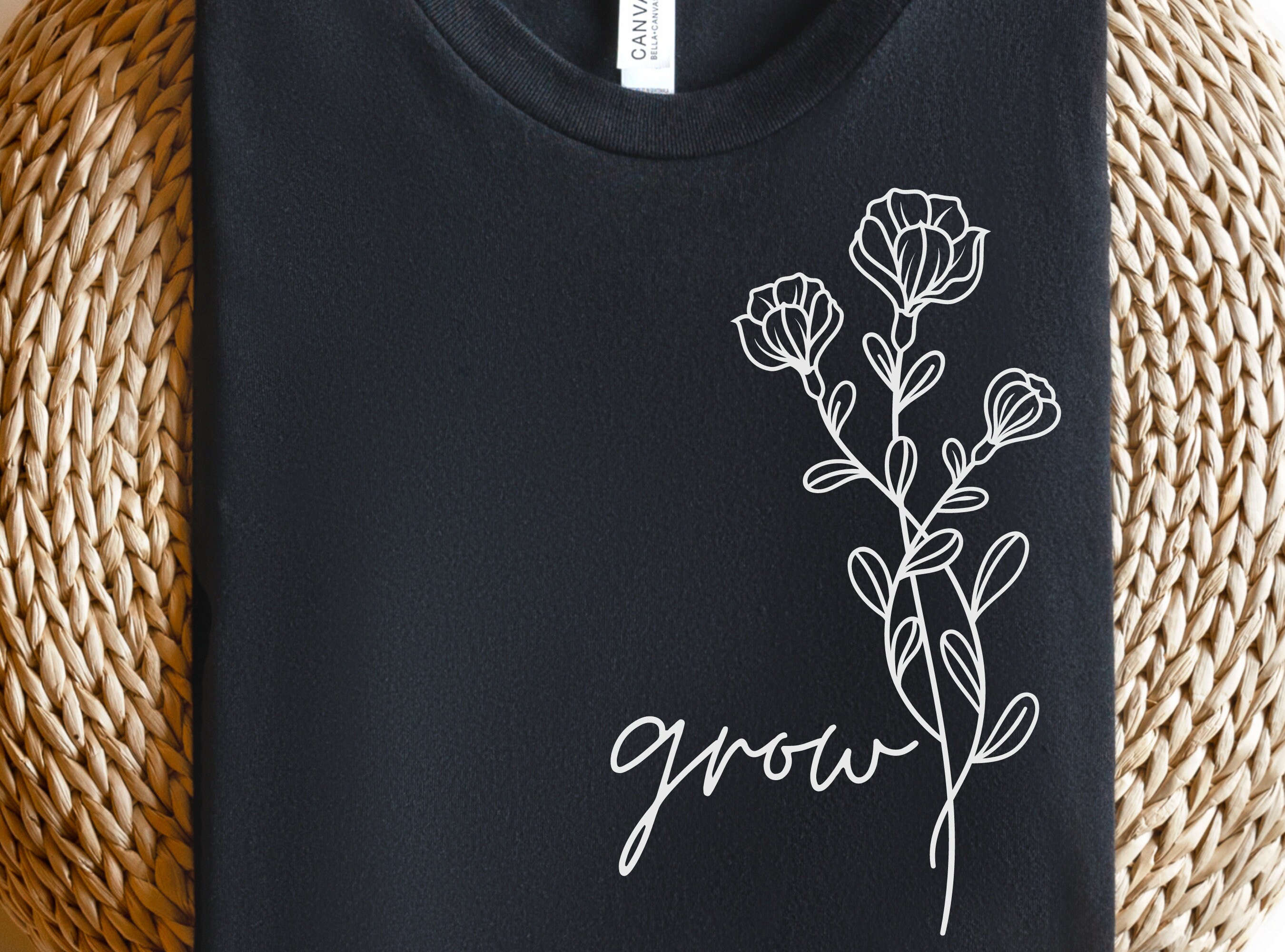 Grow and Flower SVG Flower SVG Simple Flower SVG Minimalist Svg Cute ...