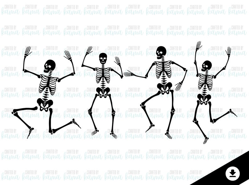Skeleton Line up SVG Halloween SVG Spooky SVG Skeleton Svg Dancing ...