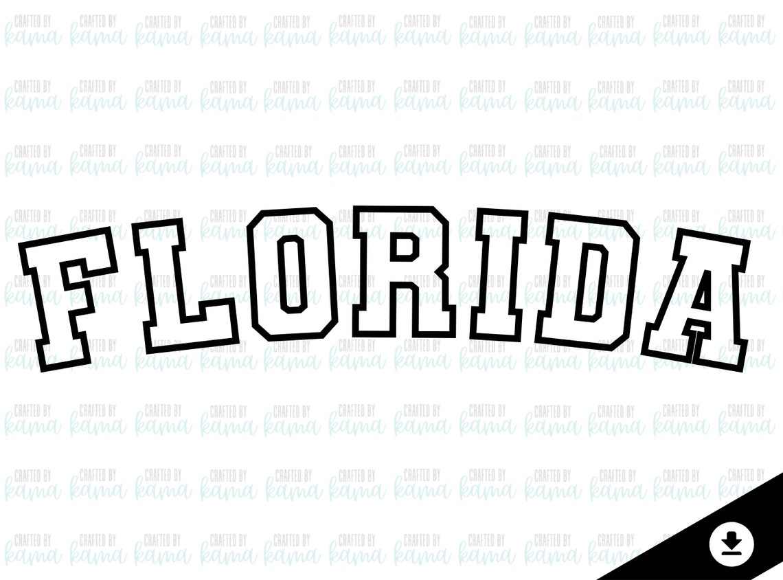 Florida Varsity Letter Outline SVG Florida SVG Florida Bold Outline SVG ...