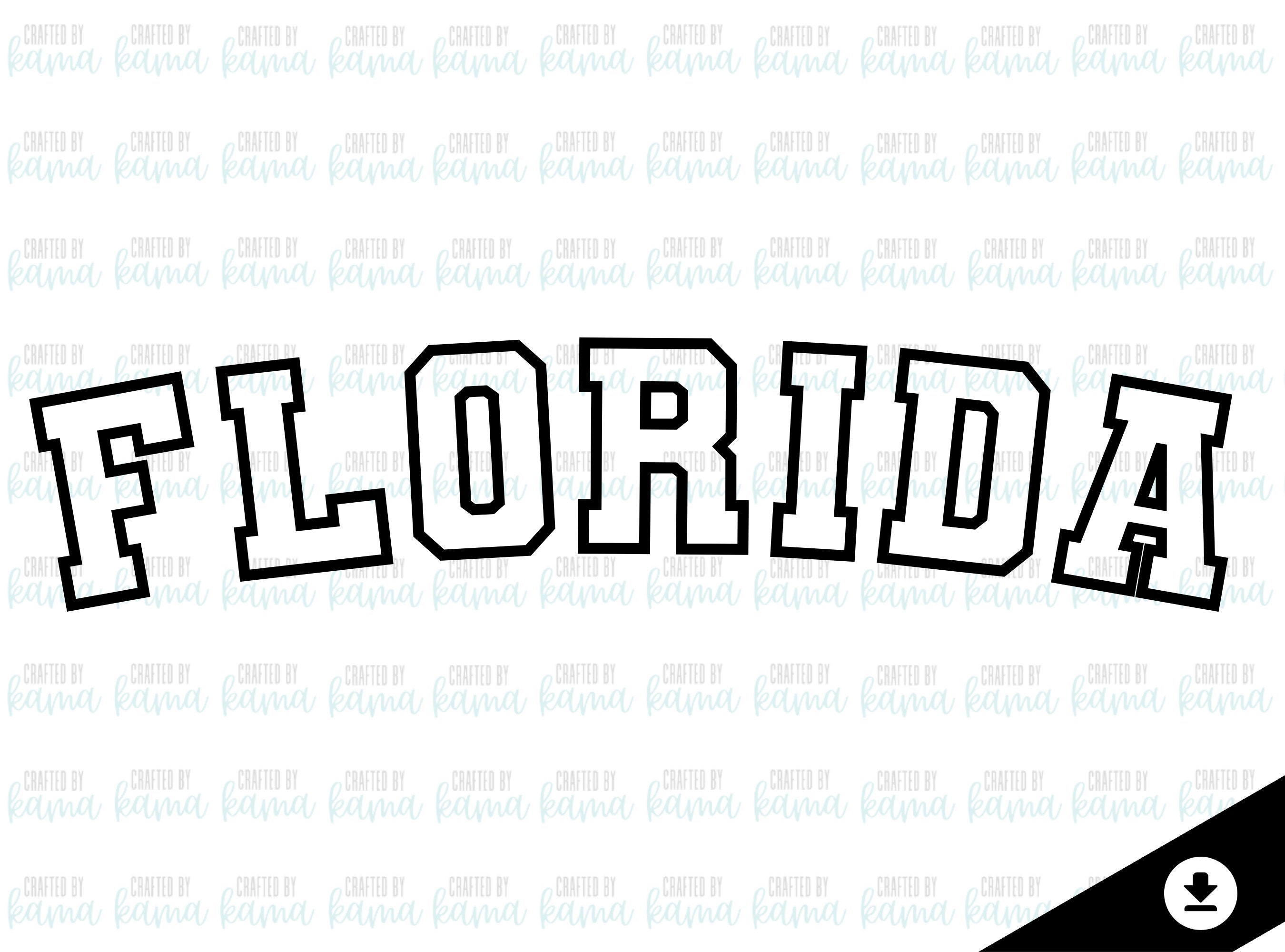 Florida Varsity Letter Outline SVG Florida SVG Florida Bold Outline SVG ...