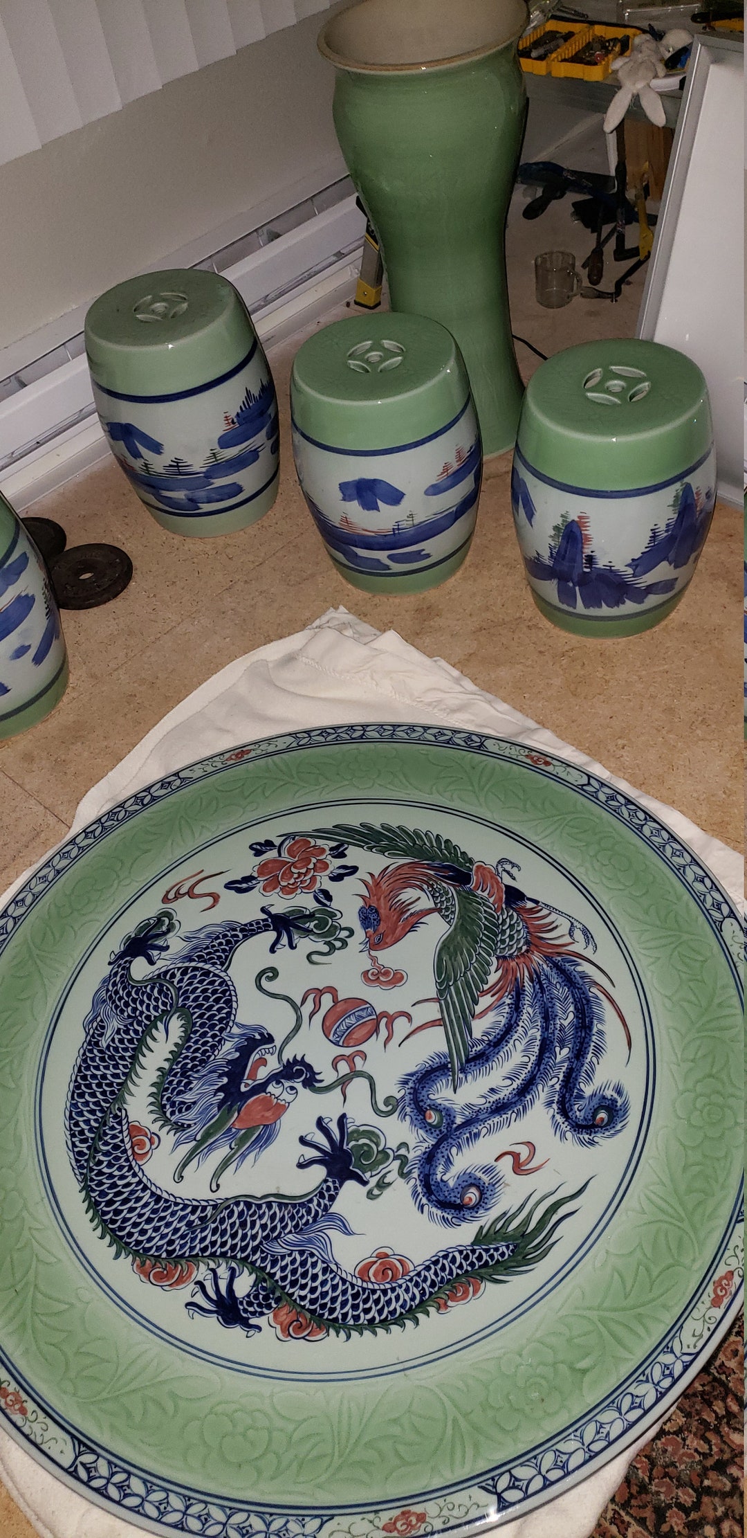 Feng Shui & Phoenix Antique Garden Table - Etsy