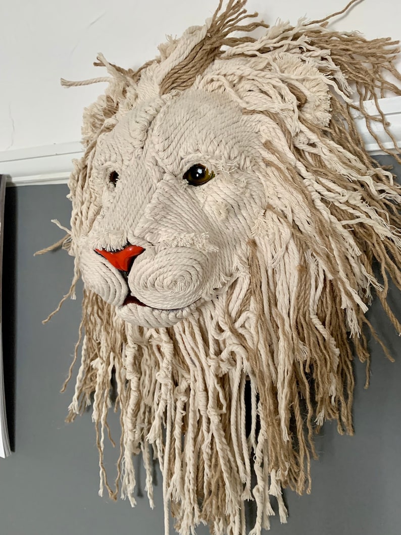 Lion Head Beautifully Handmade Wall Art Animal Head Unique Unusual Gift ...