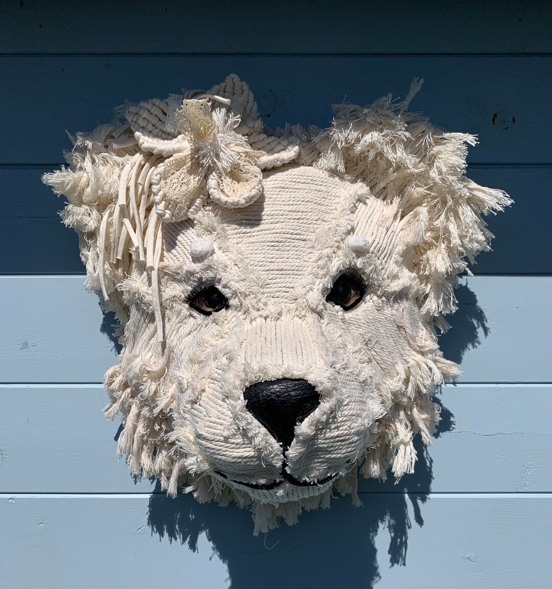 Teddy Large Handmade Bear Macrame Flower Cute Teddy Gift Kids Bedroom ...