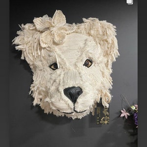 Teddy Large Handmade Bear Macrame Flower Cute Teddy Gift Kids Bedroom ...