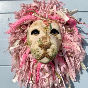 Ribbons & Lace Animal Head Pink, Glitter Lion Christmas Present - Etsy