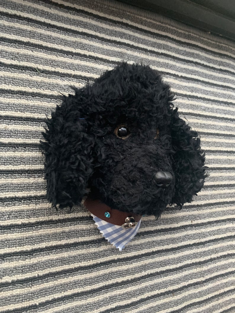 Black Poodle Super Cute Handmade Head Portrait 8 Super Gift for Poodle ...