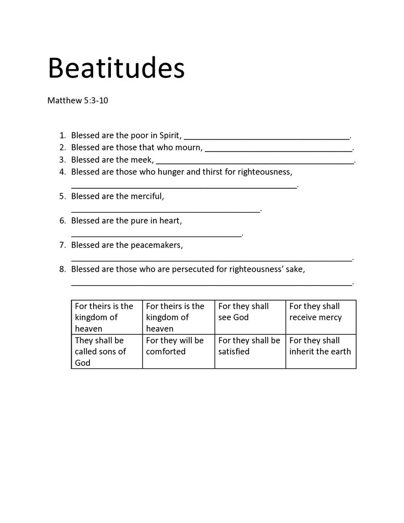 Beatitudes - Etsy