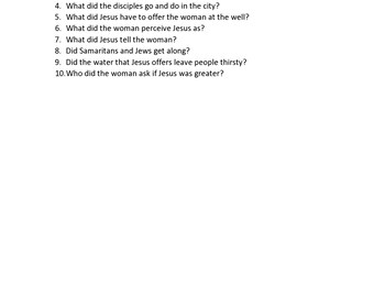 Jesus and the Samaritan Woman Bible Study Activities (PDF Printable) - Etsy