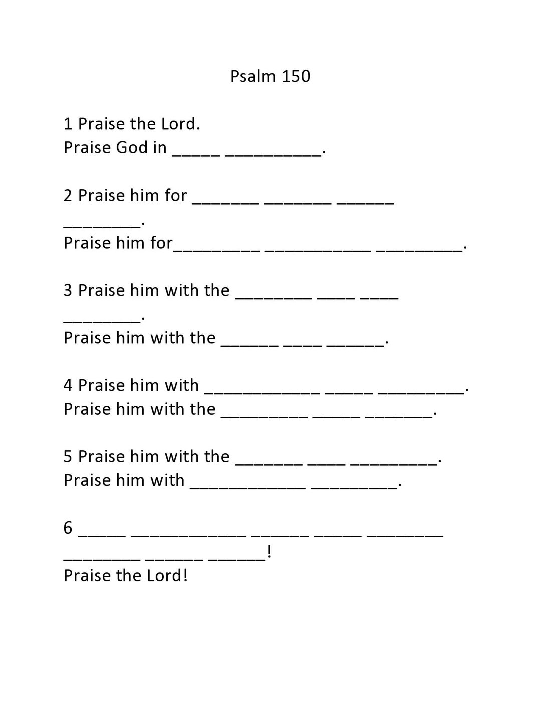 Psalm 150 1-6 - Etsy