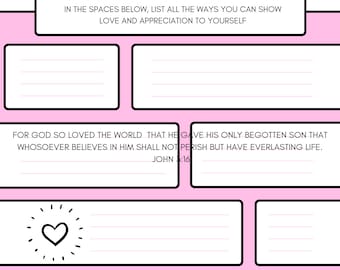 Self-love and Self-acceptance Worksheet (PDF FILLABLE) - Etsy