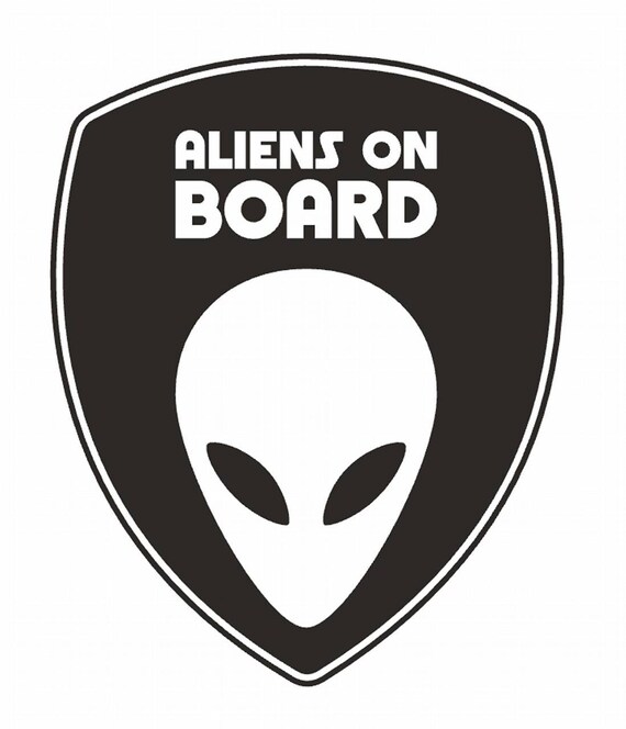 Aliens on Board Vinyl Transfer Decal Stickers Funny - Etsy