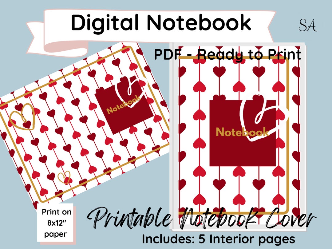 Printable Notebook Cover Digital Note Cover Digital Notebook Cover iPad ...