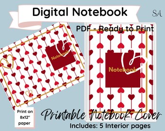 Printable Diary Printable Notebook Cover Digital Note Cover Digital ...
