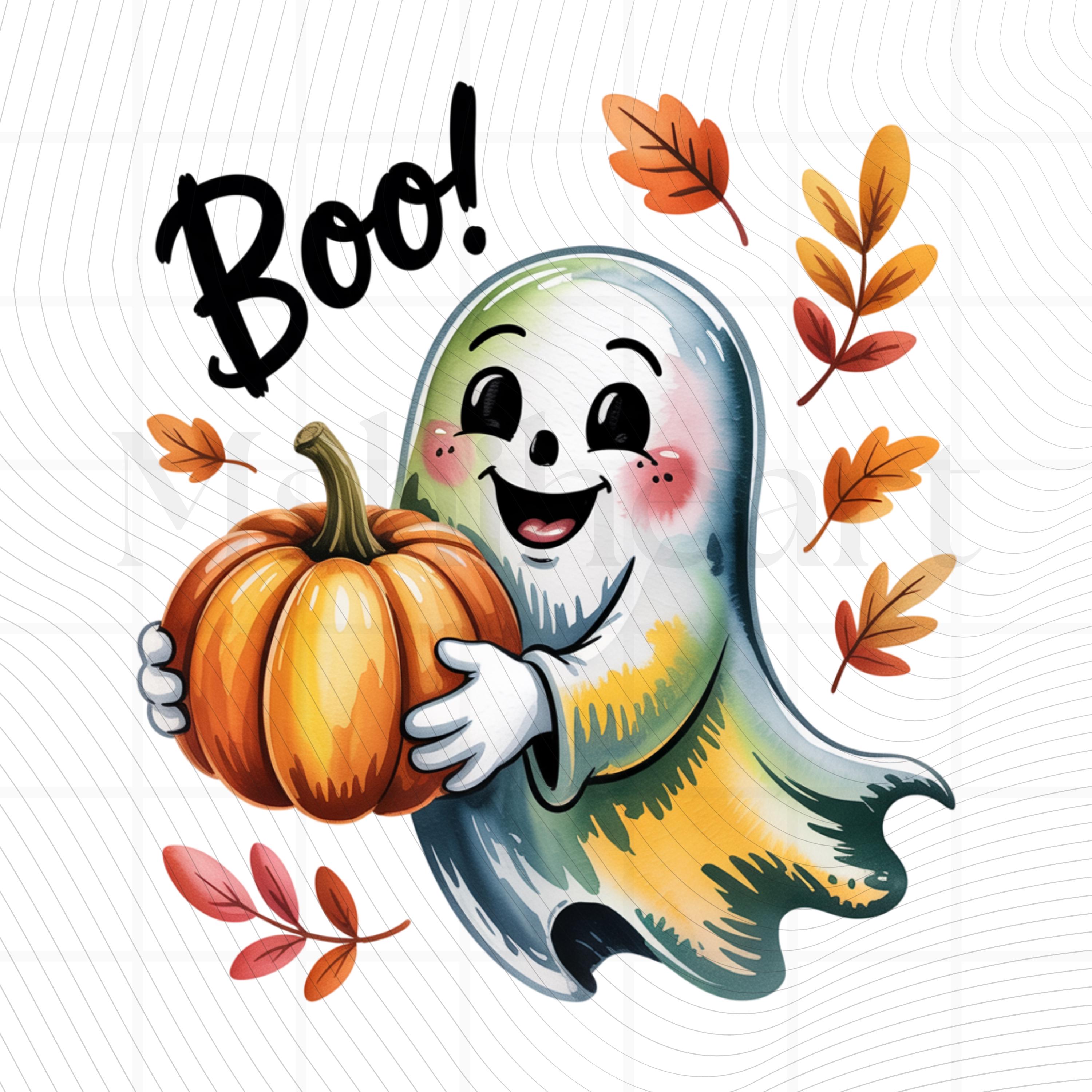 40 Friendly Ghost Clipart | Cute Halloween Ghosts PNG Bundle ...