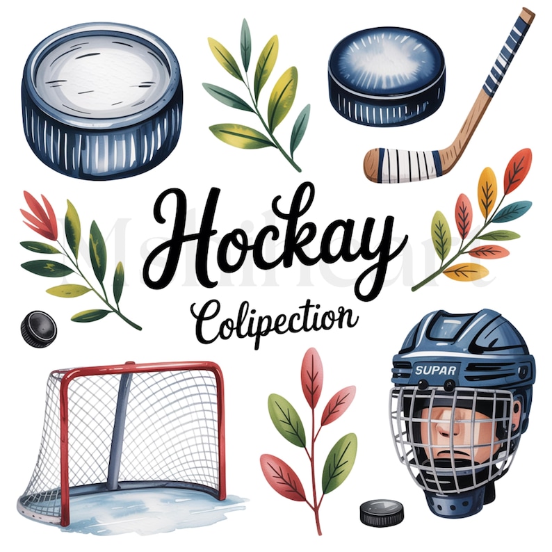 27 Ice Hockey Clipart – Ice Hockey Players, Sticks, Pucks, Helmets ...