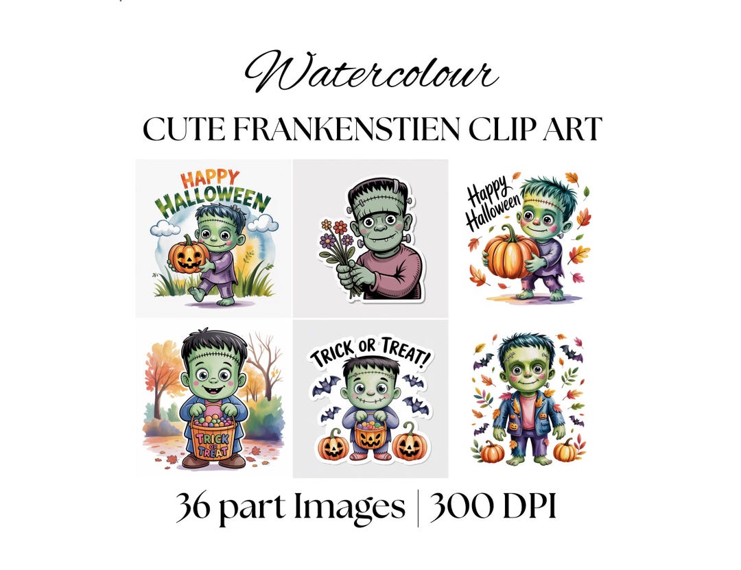 Frankenstein Clipart Set: Halloween PNG Images (digital Download) - Etsy