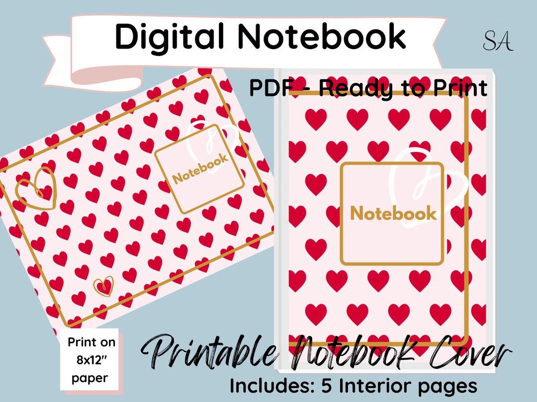 Printable Notebook Cover Digital Note Cover Digital Notebook Cover iPad ...