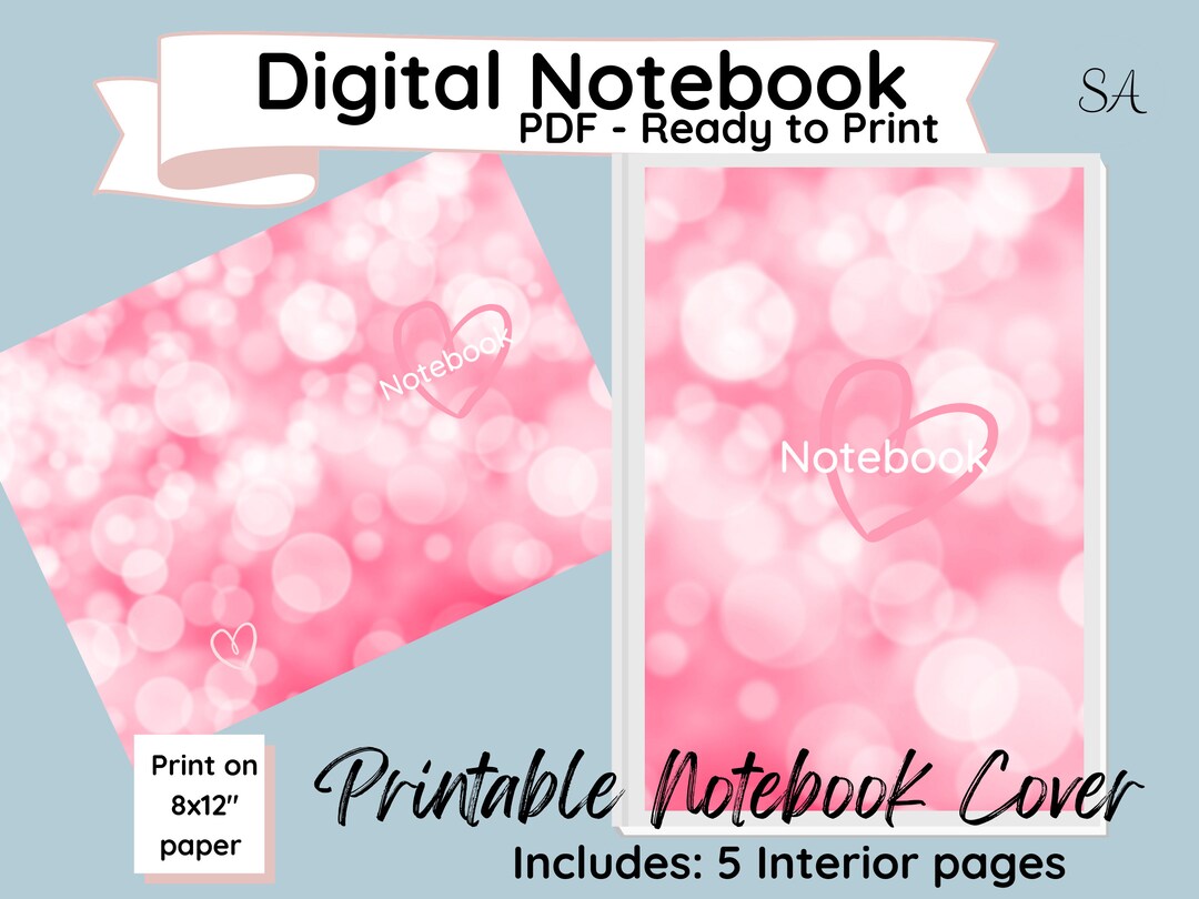 Printable Notebook Cover Digital Note Cover Digital Notebook Cover iPad ...