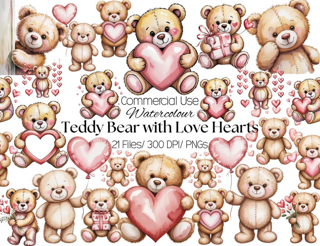 21 imágenes prediseñadas de ositos de peluche con corazones: ositos de ...