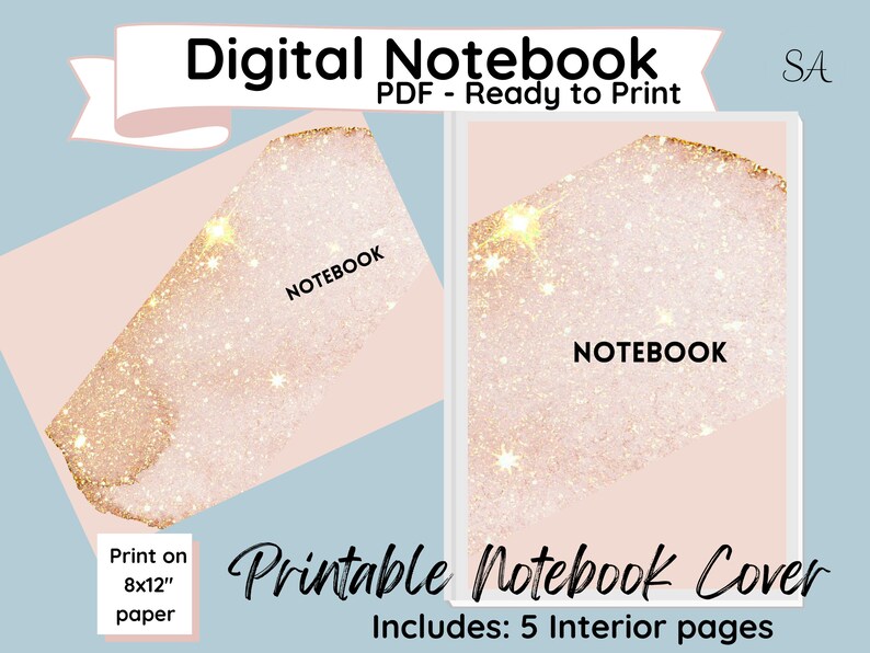 Printable Diary | Printable Notebook Cover | Digital Note Cover ...