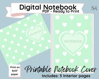 Printable Diary Printable Notebook Cover Digital Note | Etsy