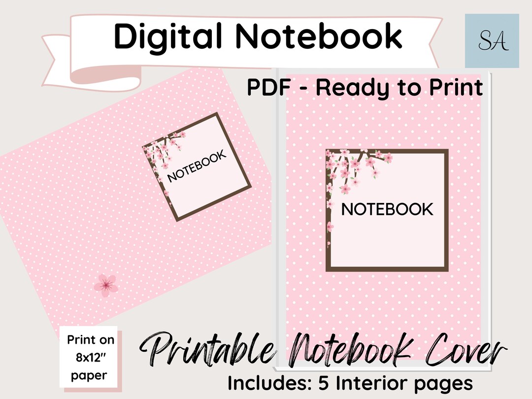 Printable Notebook Cover | Digital Note Cover | Digital Notebook Cover ...