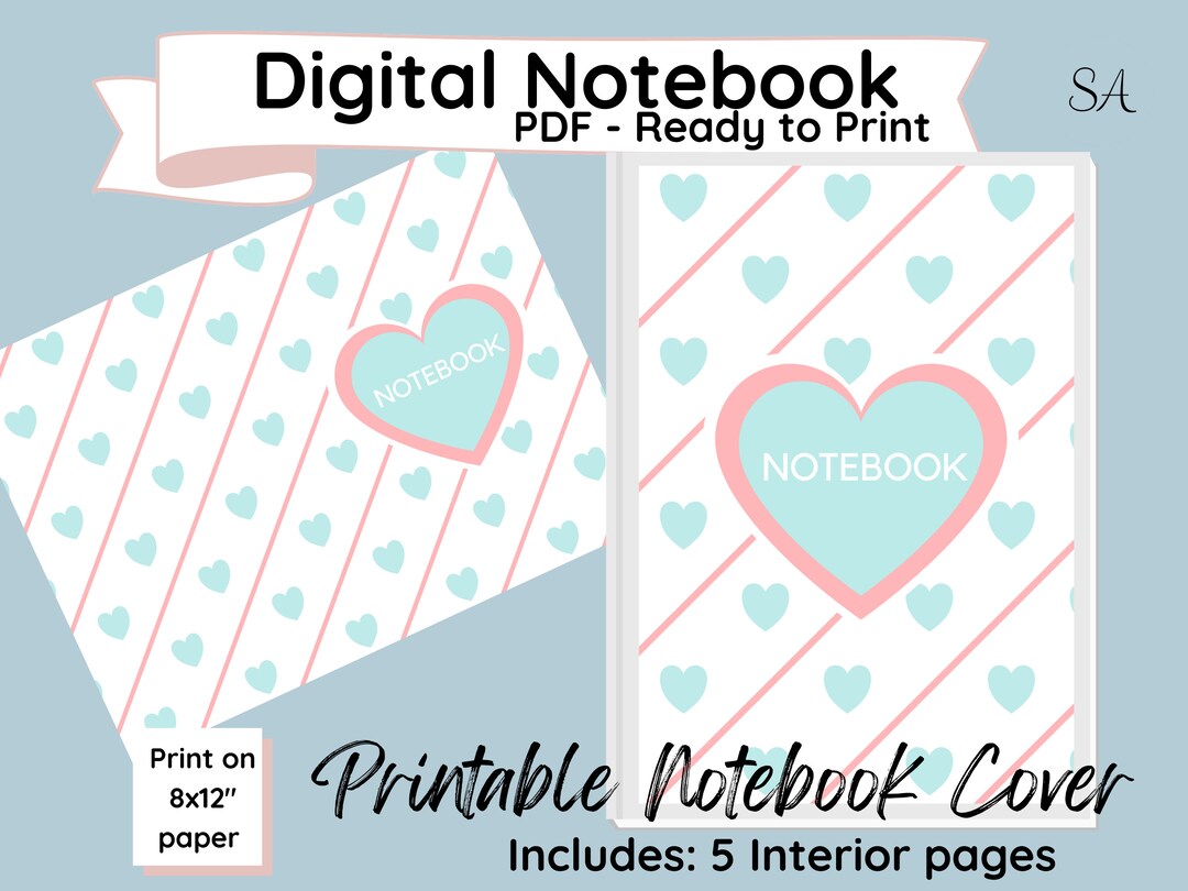 Printable Diary Printable Notebook Cover Digital Note - Etsy