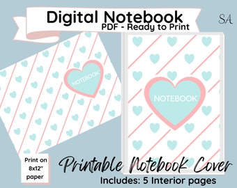 Printable Diary Printable Notebook Cover Digital Note Cover Digital ...