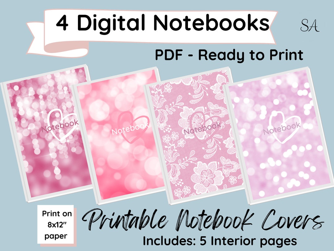Printable Notebook Covers | Digital Note Covers | Digital Notebook ...