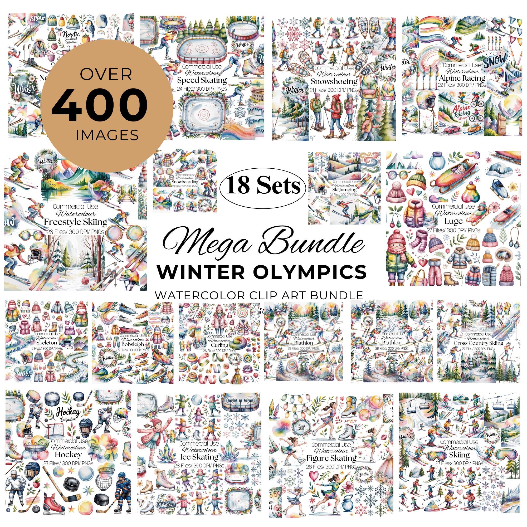 Winter Olympics Clipart Bundle Winter Sports Clip Art Mega Bundle ...