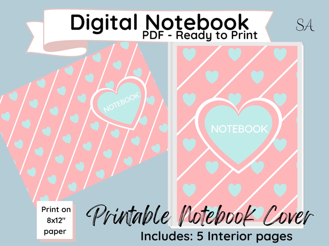 Printable Diary Printable Notebook Cover Digital Note - Etsy
