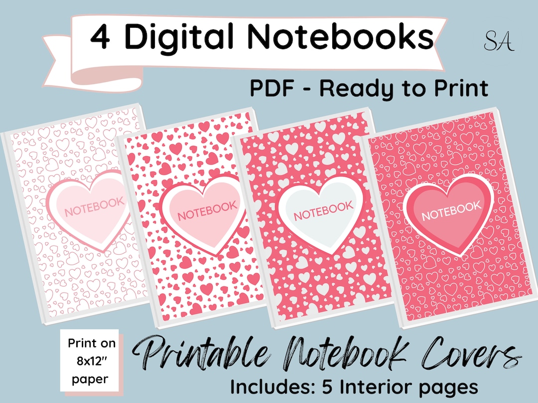 Printable Notebook Covers Digital Note Covers Digital Notebook Cover ...