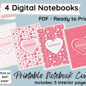 Printable Notebook Covers Digital Note Covers Digital Notebook Cover ...