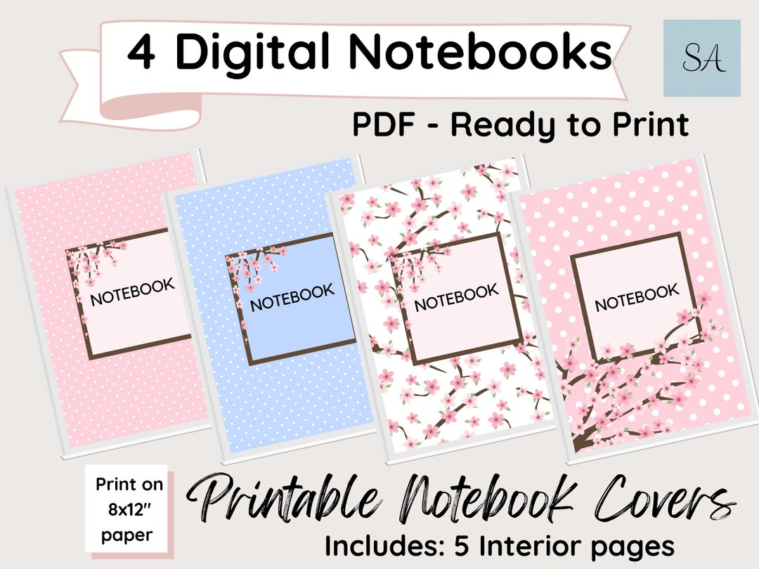 Printable Notebook Covers Digital Note Covers Digital - Etsy