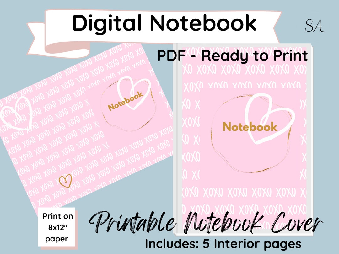 Printable Notebook Cover Digital Note Cover Digital - Etsy